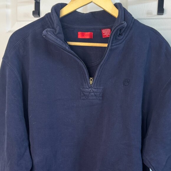 Izod | Sweaters | Izod Quarterzip Pullover Sweatshirt Navy Blue Xl ...